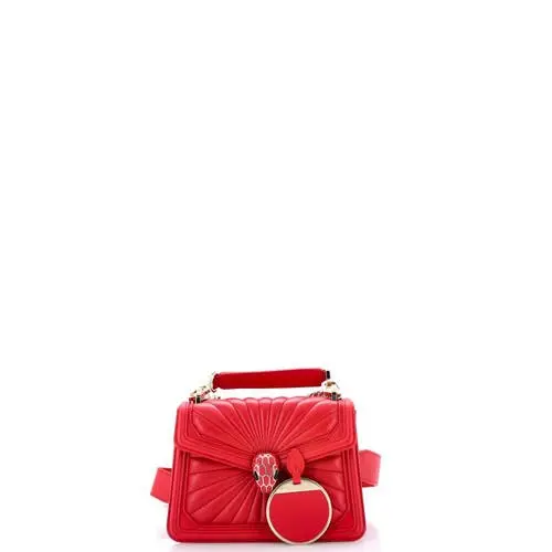 BVLGARI Serpenti Diamond Blast Shoulder Bag Quilted Leather Mini