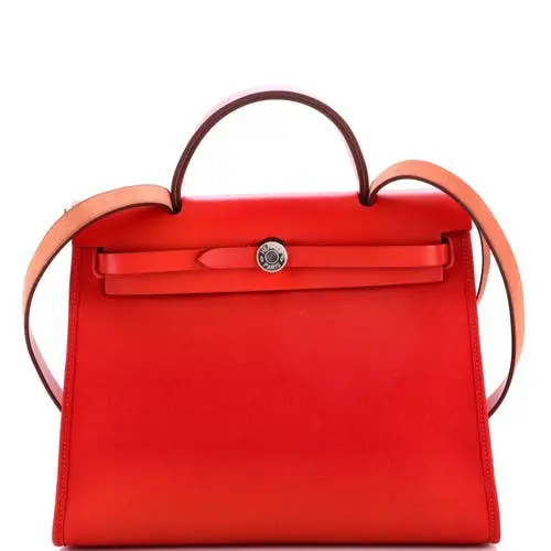 Hermès Herbag Zip Leather And Toile 31