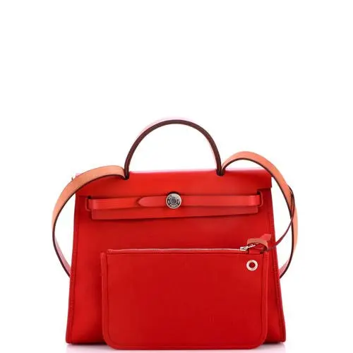 Hermès Herbag Zip Leather And Toile 31