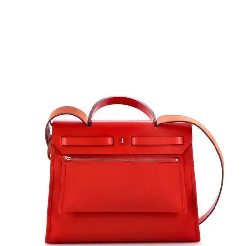 Hermès Herbag Zip Leather And Toile 31