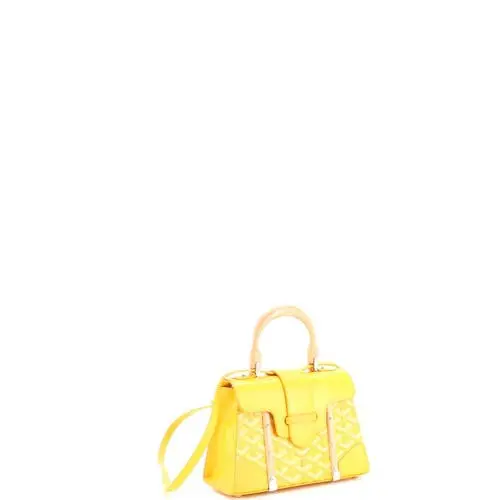 Goyard Structured Saigon Top Handle Bag Coated Canvas With Leather Mini