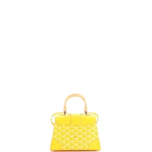 Goyard Structured Saigon Top Handle Bag Coated Canvas With Leather Mini