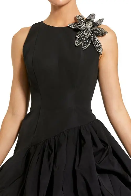 Mac Duggal Embellished Bubble Hem Mini Dress