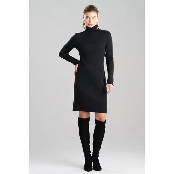 Natori Layering Jersey Turtleneck Dress