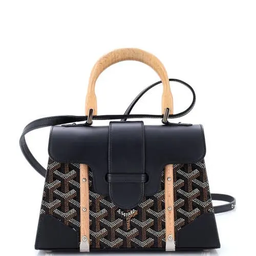 Goyard Structured Saigon Top Handle Bag Coated Canvas With Leather Mini