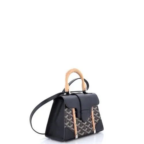 Goyard Structured Saigon Top Handle Bag Coated Canvas With Leather Mini