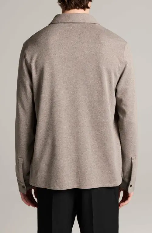 Vince Herringbone Long Sleeve Button Up Shirt - Tarmac/pavement