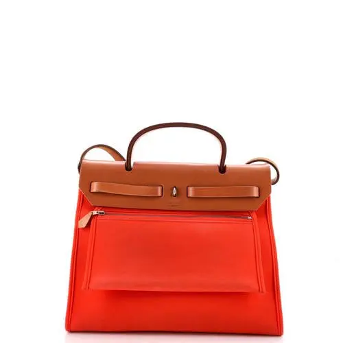Hermès Herbag Zip Leather And Toile 31