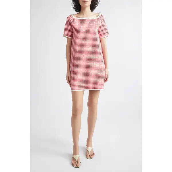 Posse Micah Gingham Stretch Knit Minidress