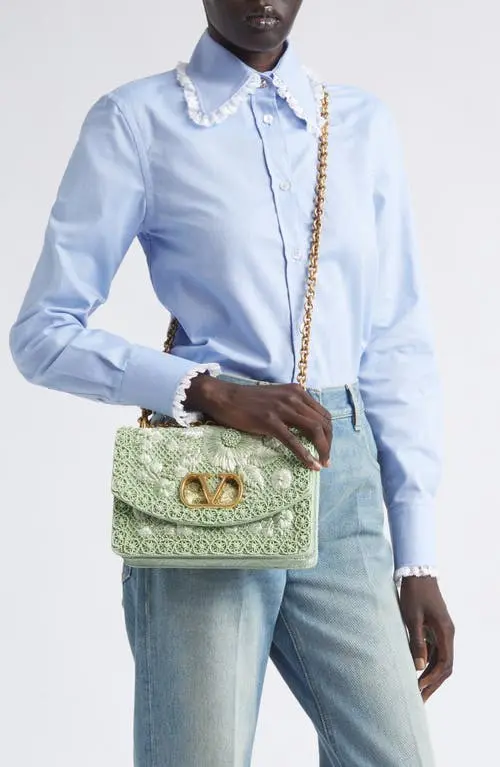 Valentino Garavani Embroidered Shoulder Bag