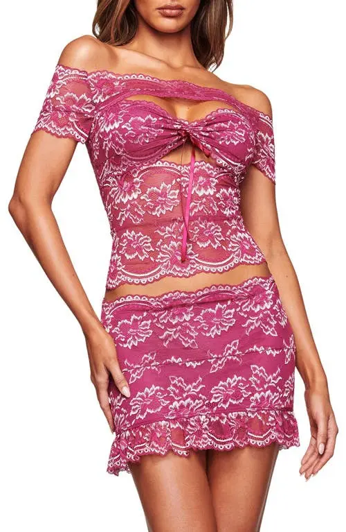 I.AM.GIA Off-the-shoulder Lace Top With Keyhole Detail