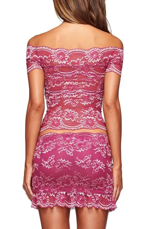 I.AM.GIA Off-the-shoulder Lace Top With Keyhole Detail