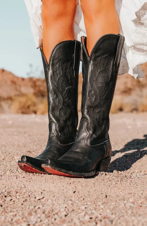 FREEBIRD Woodland Leather Western Boots - Black Leather