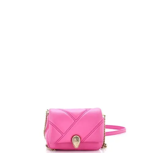 BVLGARI Serpenti Cabochon Shoulder Bag Diagonal Quilted Leather Micro