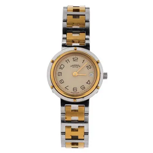 Hermès Clipper Quartz Watch Stainless Steel With Plated Metal 24 - Metallic Silver