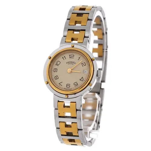 Hermès Clipper Quartz Watch Stainless Steel With Plated Metal 24