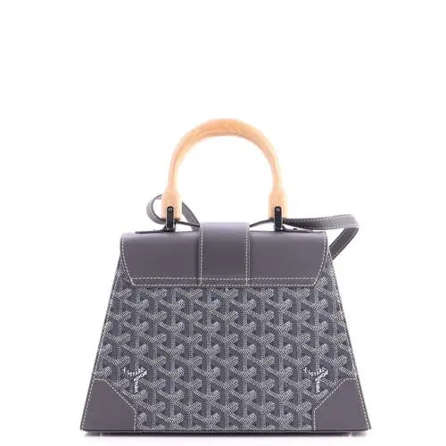 Goyard Saigon Top Handle Bag Coated Canvas With Leather Pm