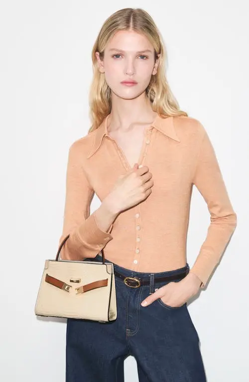 Tory Burch Petite Lee Radziwill Genuine Snakeskin Satchel