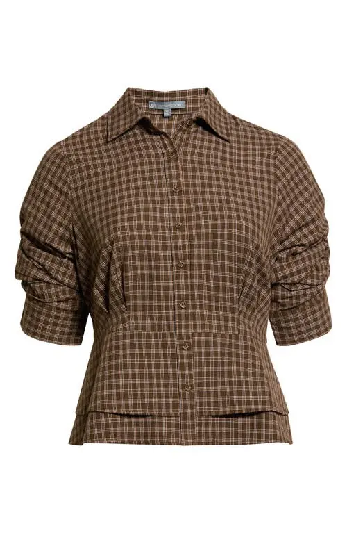 Wit & Wisdom Plaid Double Peplum Shirt