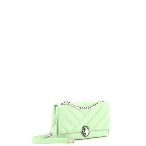 BVLGARI Serpenti Cabochon Shoulder Bag Diagonal Quilted Leather Small