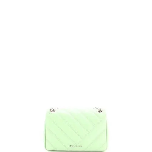BVLGARI Serpenti Cabochon Shoulder Bag Diagonal Quilted Leather Small