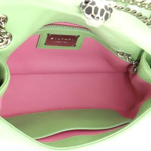 BVLGARI Serpenti Cabochon Shoulder Bag Diagonal Quilted Leather Small