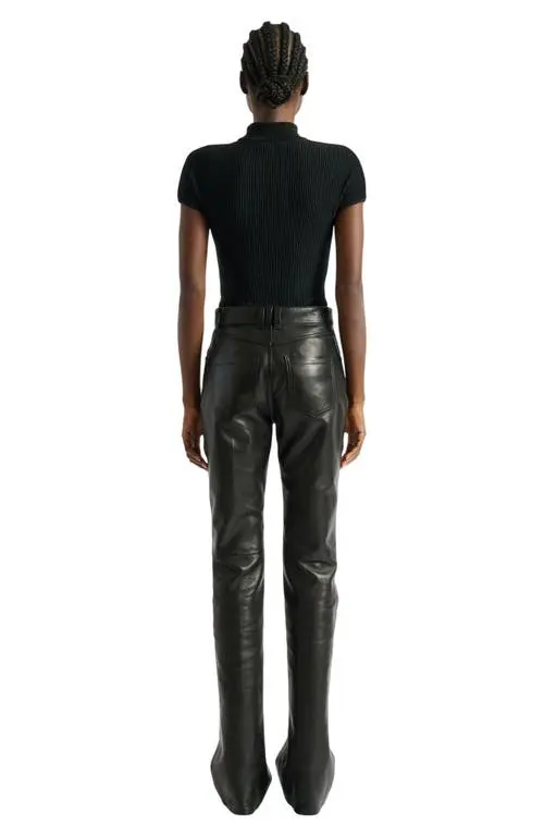 Balmain Leather High-waisted Trousers