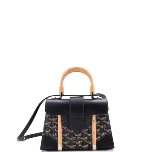 Goyard Structured Saigon Top Handle Bag Coated Canvas With Leather Mini