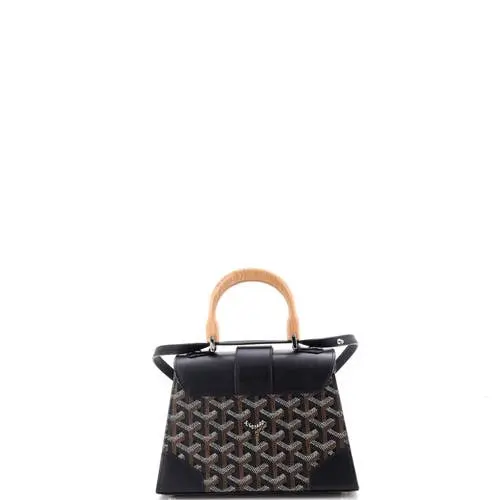 Goyard Structured Saigon Top Handle Bag Coated Canvas With Leather Mini