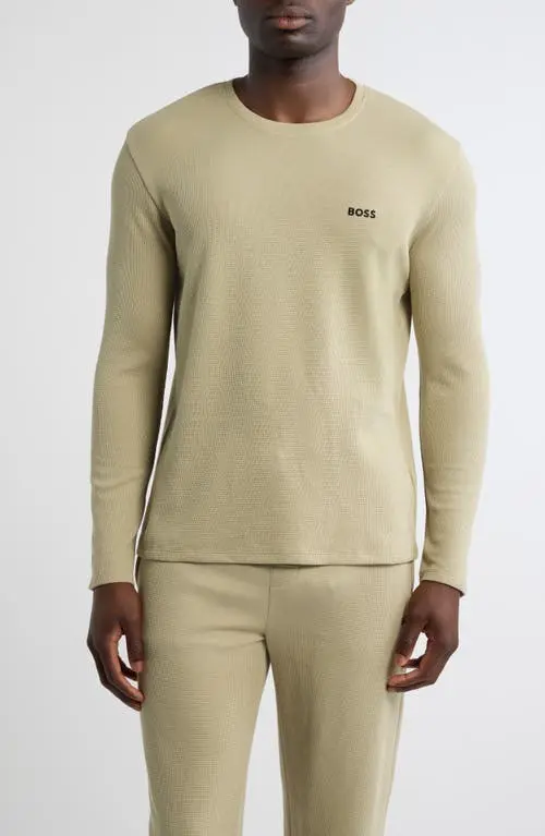 BOSS Long Sleeve Waffle Pajama T-shirt - Light/pastel Green