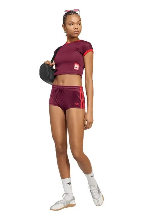 ADIDAS ORIGINALS Sst Velour Hot Shorts - Maroon