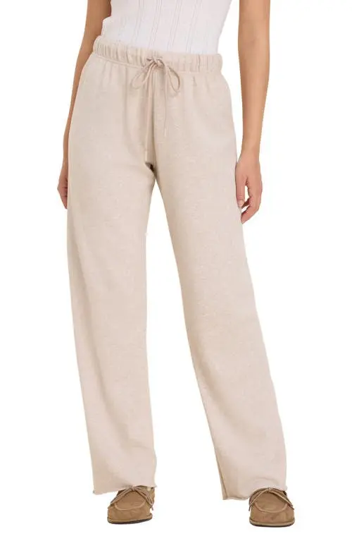 NZ BY NIC AND ZOE Cotton Terry Wide Leg Pants - Oatmeal