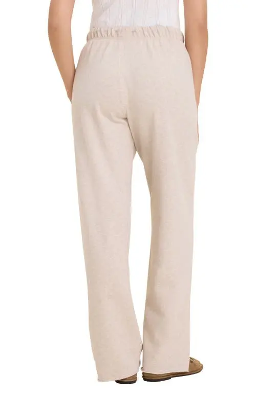 NZ BY NIC AND ZOE Cotton Terry Wide Leg Pants - Oatmeal