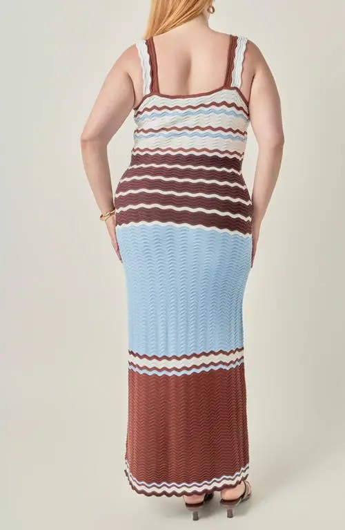 English Factory Wavy Crochet Midi Dress
