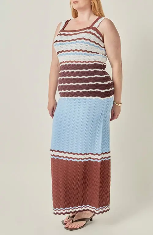 English Factory Wavy Crochet Midi Dress