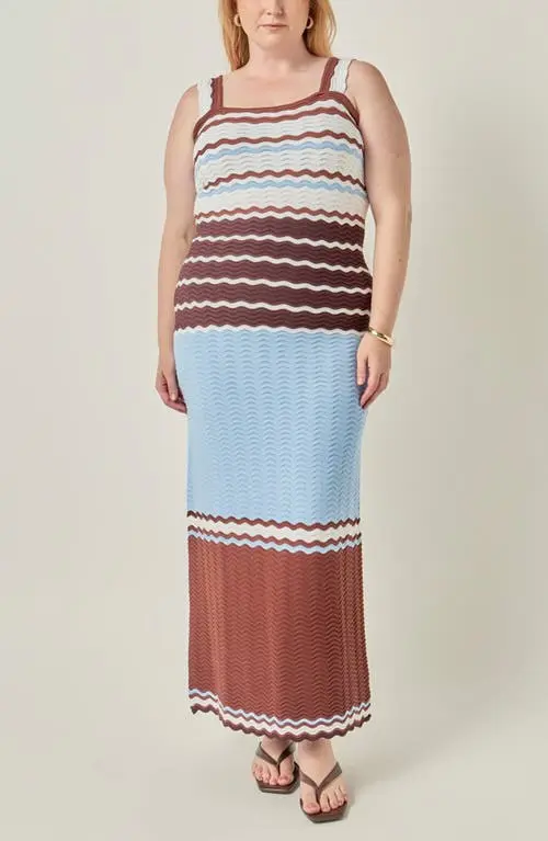 English Factory Wavy Crochet Midi Dress