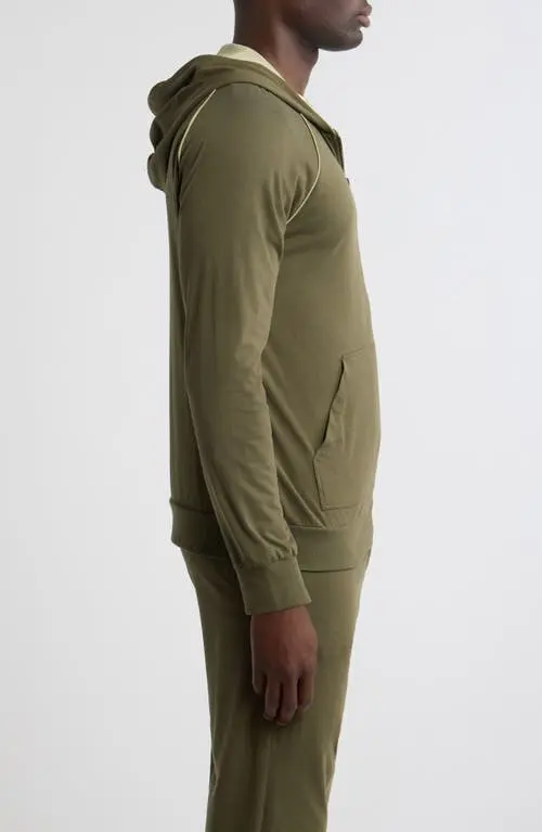 BOSS Mix & Match Hooded Zip Jacket - Open Green