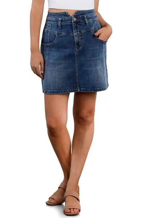 WASH LAB DENIM Penelope Denim Miniskirt - Shine Blue