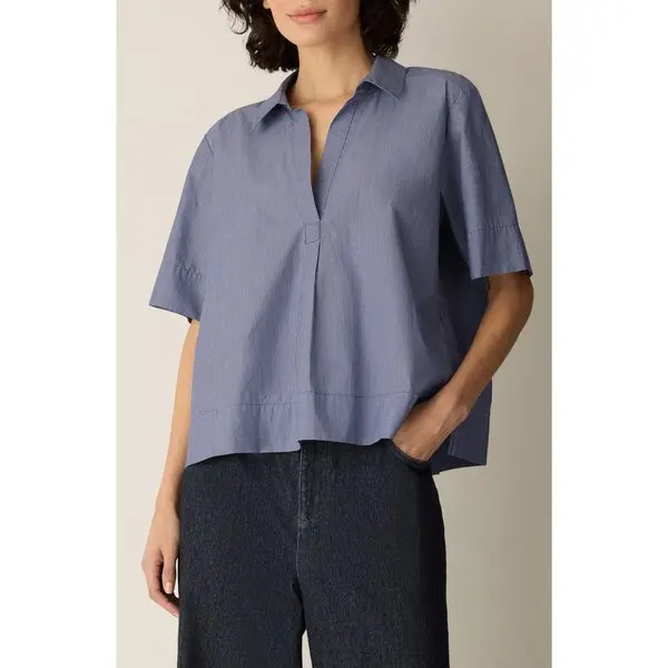 Eileen Fisher Organic Cotton Popover Shirt