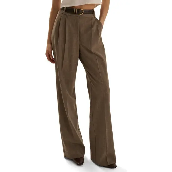 FAVORITE DAUGHTER The Favorite Plaid High Waist Wide Leg Pants