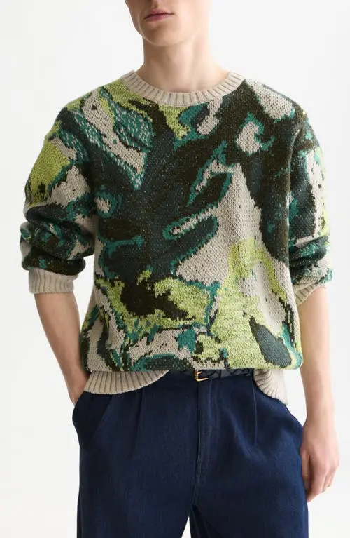 Scotch & Soda Oversize Floral Crewneck Sweater - Watercolour