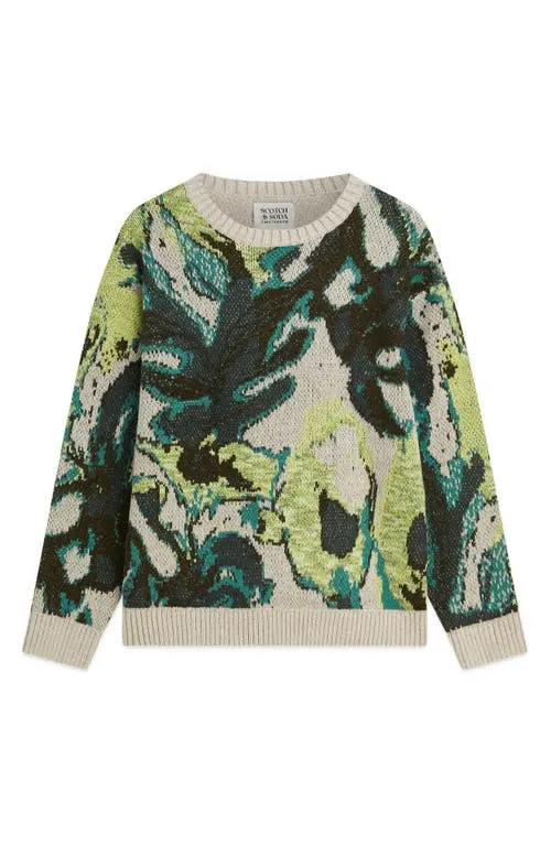 Scotch & Soda Oversized Floral Sweater - Watercolour