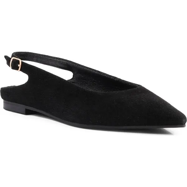 Seychelles Alameda Pointed Toe Slingback Flat - Black