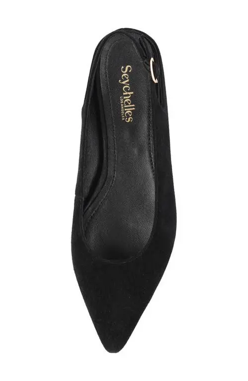 Seychelles Alameda Pointed Toe Slingback Flat - Black