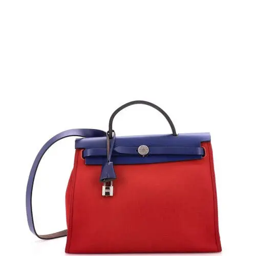 Hermès Herbag Zip Leather And Toile 31