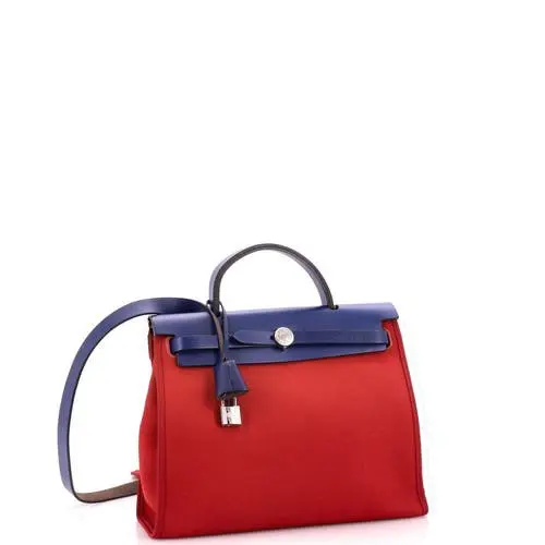 Hermès Herbag Zip Leather And Toile 31