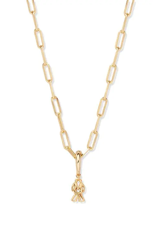 BROOK & YORK 14k Gold-plated Aries Zodiac Charm Paperclip Necklace - Gold/gemini