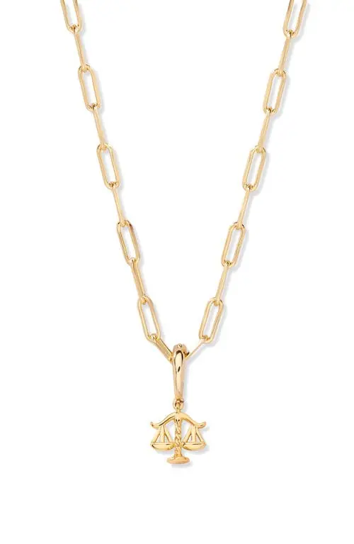 BROOK & YORK 14k Gold-plated Aries Zodiac Charm Paperclip Necklace - Gold/libra