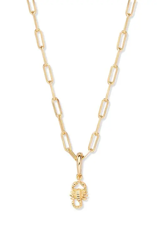 BROOK & YORK 14k Gold-plated Aries Zodiac Charm Paperclip Necklace - Gold/scorpio