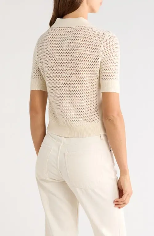 Maria Mcmanus Open Knit Recycled Cashmere & Organic Cotton Polo Sweater
